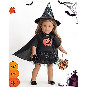 sweet dolly 18 Inch Doll Clothes Accessories Halloween Pumpkin Witch Costume Pumpkin Suit Set for 18 inches Dolls