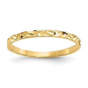 IceCarats 14K Yellow Gold Zig Zag Band Ring Size 3