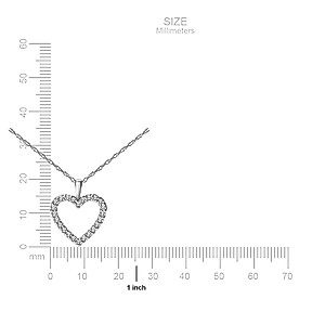 Brilliant Expressions 10K White Gold 1/2 Cttw Conflict Free Diamond Open Heart Pendant Necklace (I-J Color, I2-I3 Clarity), 18-inch Chain