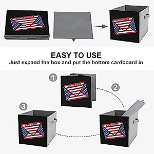 Postal Worker US Flag Collapsible Storage Bins Basics Folding Fabric Storage Cubes Organizer Boxes with Handles
