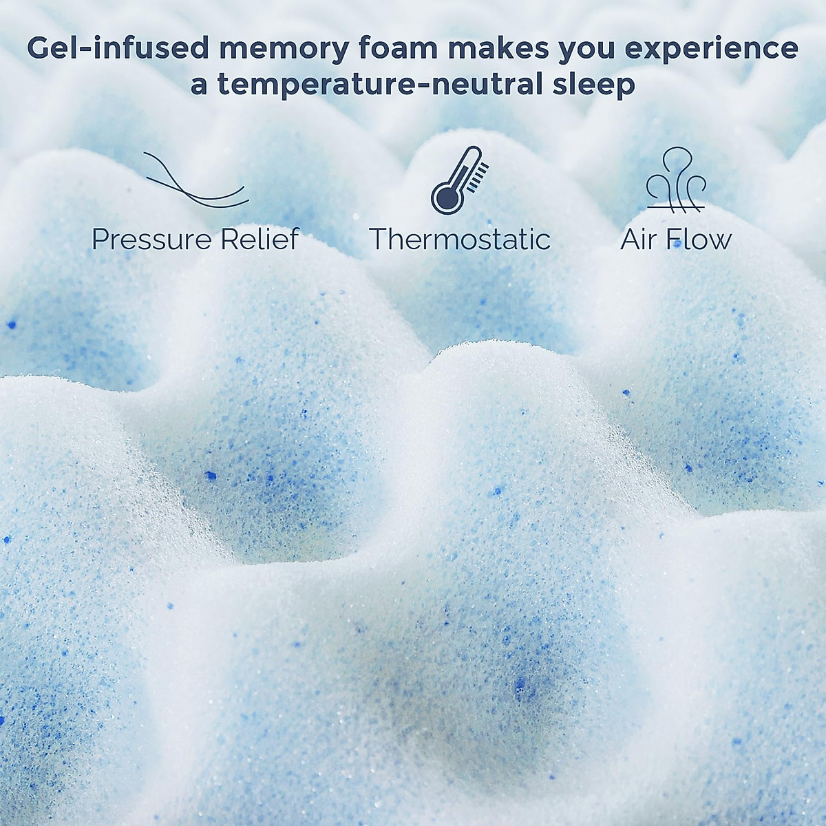 Mattress Topper King, 3 Inch Gel Egg Crate Memory Foam Mattress Topper with Removable & Washable Cover, CertiPUR-US Certified, King Size