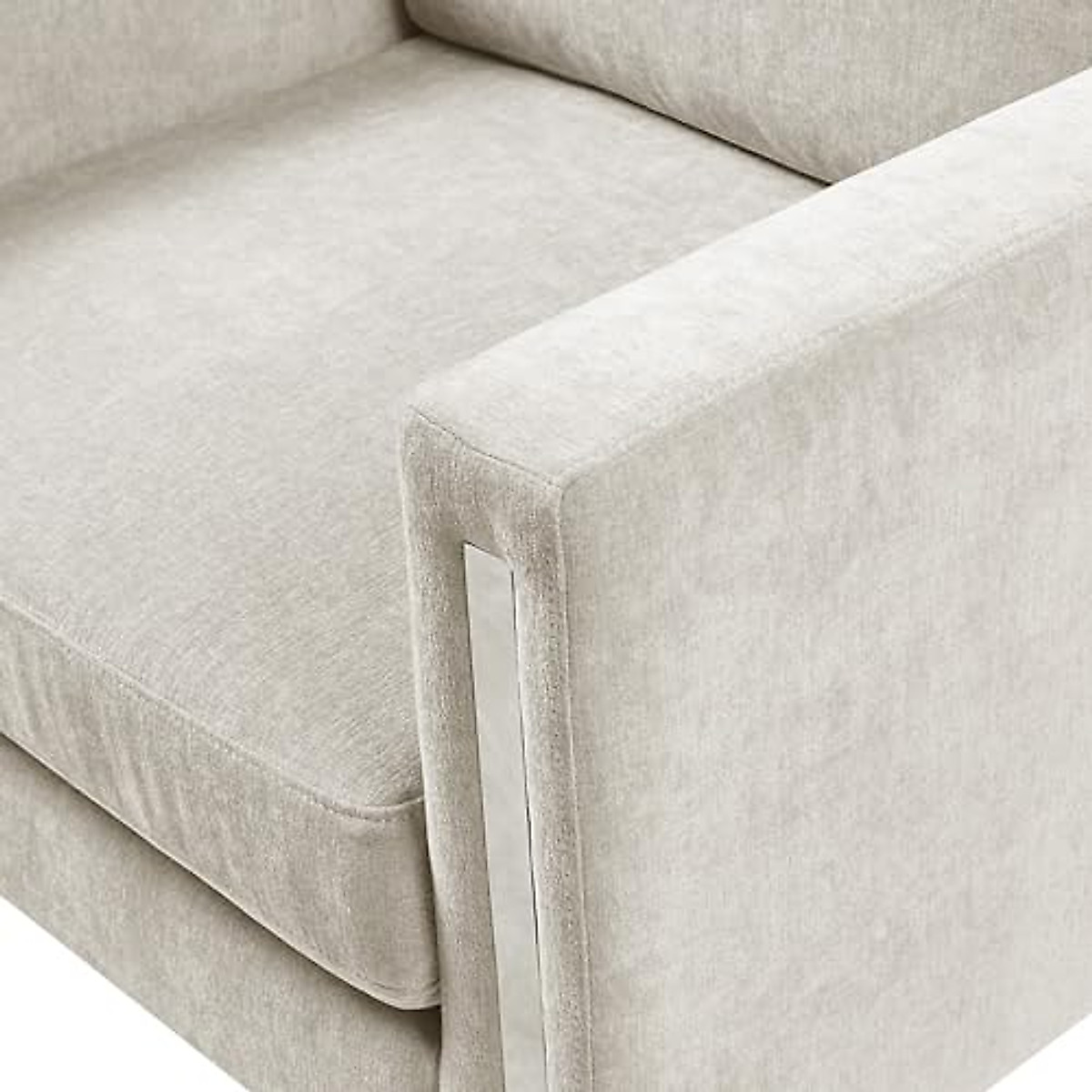 Dsnyu Arm Chair Modern, Unique Living Room Chair Accent Seating Solid Wood Ivory Comfy Home Furniture 31" Lx33 Wx30.50 H