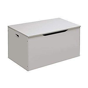 Badger Basket Flat Top Toy Box and Storage Bench for Kids, Playroom Storage, White