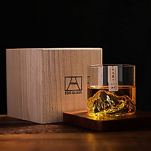 Mountain Whiskey Glasses Old Fashioned Glasses for Drinking Bourbon,Scotch,Cocktails or Tea,Whiskey Rocks Glasses in Gift Box