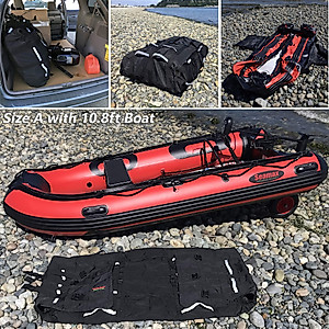 Seamax Foldable Inflatable Boat (Hull) Storage and Carrying Bag, with Sunlitec Fabric, Reflective Handles