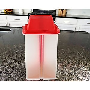 Home-X Set of 3 Pickle Storage Containers, Straining Pickle Jar, Filter Insert, Sieve Food Saver Container, 7 ½” L x 4 ¼” W x 4 ¼” H, Set of 3, Red