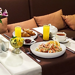 Large Pasta Bowls Set of 6, White Pasta Plates, Shallow Wide Dinner Bowls, Serving Bowl Set, Premium Porcelain Pasta salad Bowls, Ceramic Plate Bowls for Kitchen, Microwave Dishwasher Safe, 8 inch