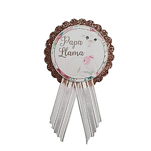 Llama Mama Mommy to Be & Papa Daddy to Be Pin Baby Shower Pin for parents to wear, White & Rose Gold Gold, It's a Girl, It's a Boy Baby Sprinkle