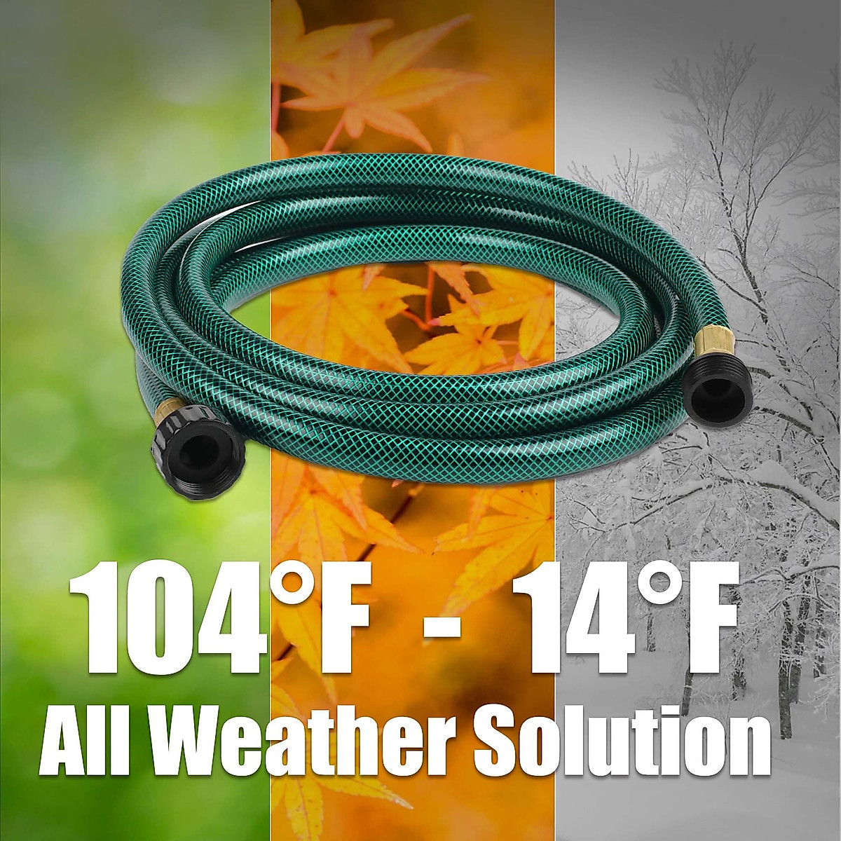 Garden Hose Leakproof for Gardener: 1/2” PVC Water Hoses with GHT Fittings - 10 FT No Kink and Flexible for Outdoor