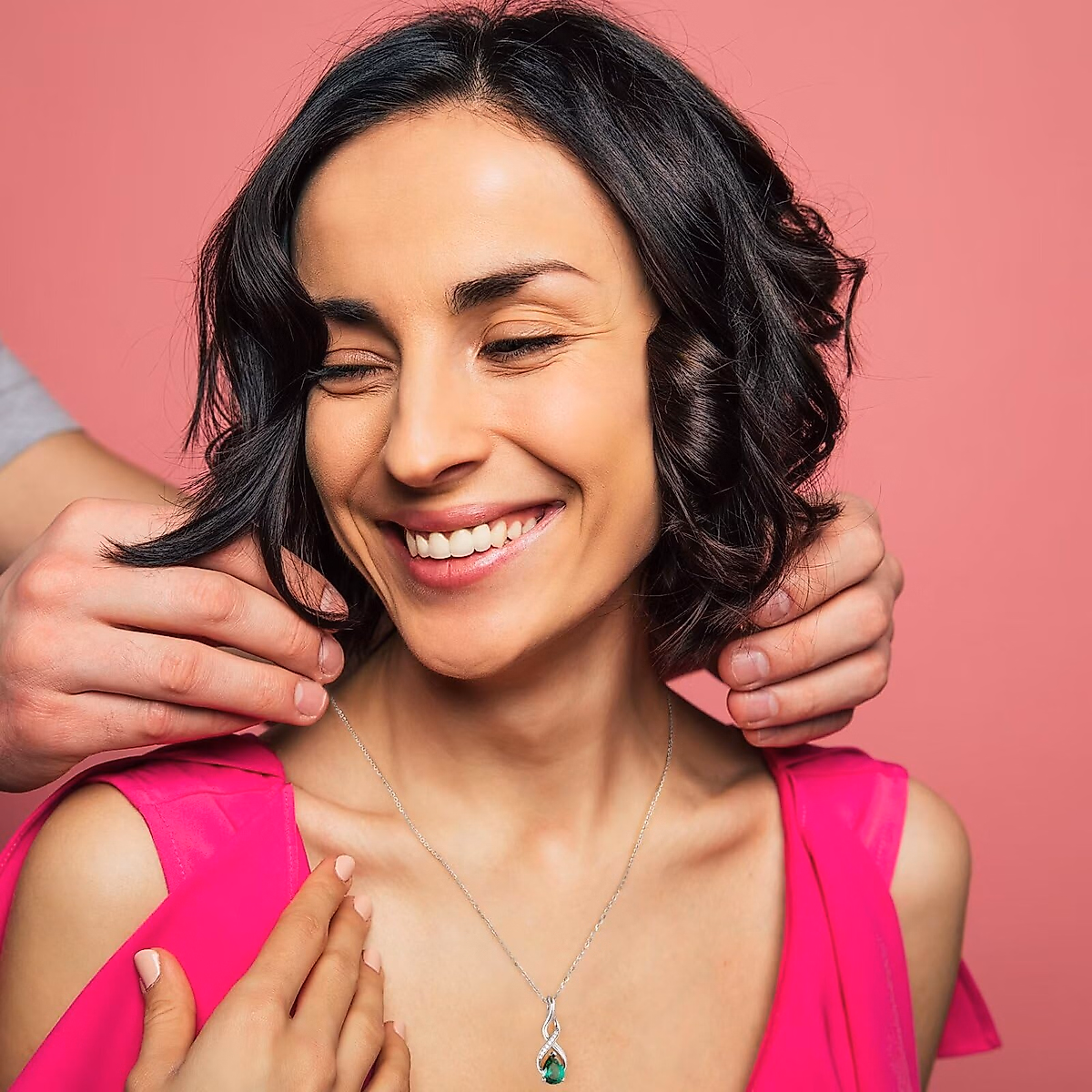 Iefil March Birthstone Necklaces for Women - S925 Sterling Silver Heart Necklace Aquamarine Necklace March Birthstone Jewelry for Women Mom Daughter Girlfriend Wife Birthday Gifts