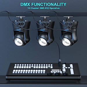 U`King LED Moving Head Light 30W Double Sided Moving Heads DJ Lights with Kaleidoscope and Stage Lighting by DMX and Sound Activated Control Spotlight for Wedding Church Live Show Bar (One Piece)