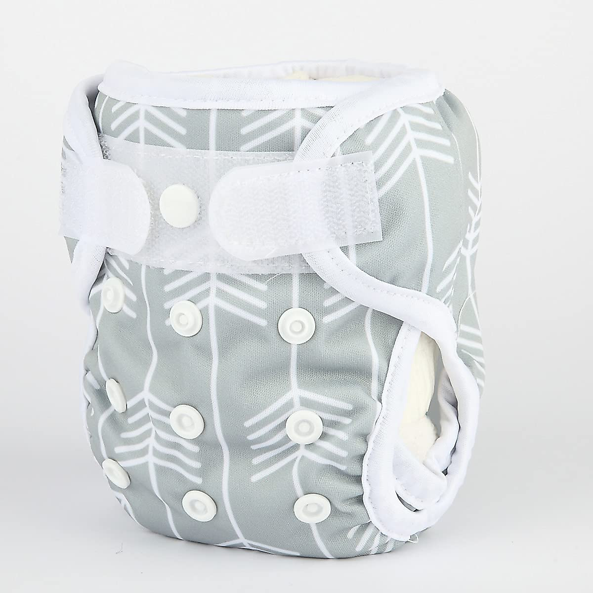 Newborn Baby Cloth Diaper Cover Nappy Hook and Loop (Grey Arrow)