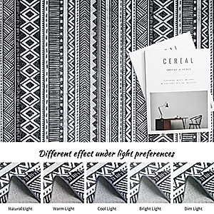 COZYLOOM Vintage Rug 5x7 ft, Boho Moroccan Geometric Area Rug Soft Chenille Indoor Floor Cover Chic Non-Shedding Living Room Bedroom Area Rug Anti-Slip Lightweight Throw Carpet Home Decor, Black