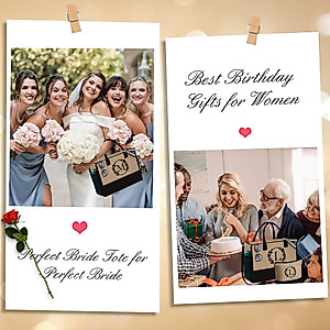 YOOLIFE Mothers Day Gifts - Mothers Day Gifts for Mom, Mothers Day Gifts for Wife, Birthday Gifts for Women, Gifts for Women, Teacher Appreciation Gifts for Women, A Initial Tote Bag Gifts for Women