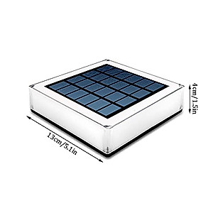 CZLZY Modern Simple Square LED Column Light Solar Pillar Lamp Outdoor Post Light Fixtures Waterproof IP65 Villa Courtyard Fence Decoration Landscape Light Street Light Deck Bollard Light