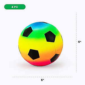 Boley Rainbow Sports Balls & Air Pump - 3 Pk Small Toddler & Kids Balls - Indoor Outdoor Ball Set for Kids Ages 3+