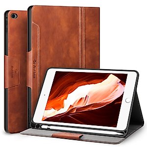 Antbox Case for iPad Mini 5 2019 (5th Generation 7.9 inch) / iPad Mini 4 with Built-in Pencil Holder PU Leather Smart Cover with Auto Sleep/Wake Stand Function (Brown)