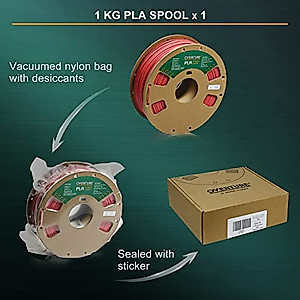 OVERTURE PLA Filament 1.75mm PLA 3D Printer Filament, 1kg Cardboard Spool (2.2lbs), Dimensional Accuracy +/- 0.03mm, Fit Most FDM Printer (Jeans Red)