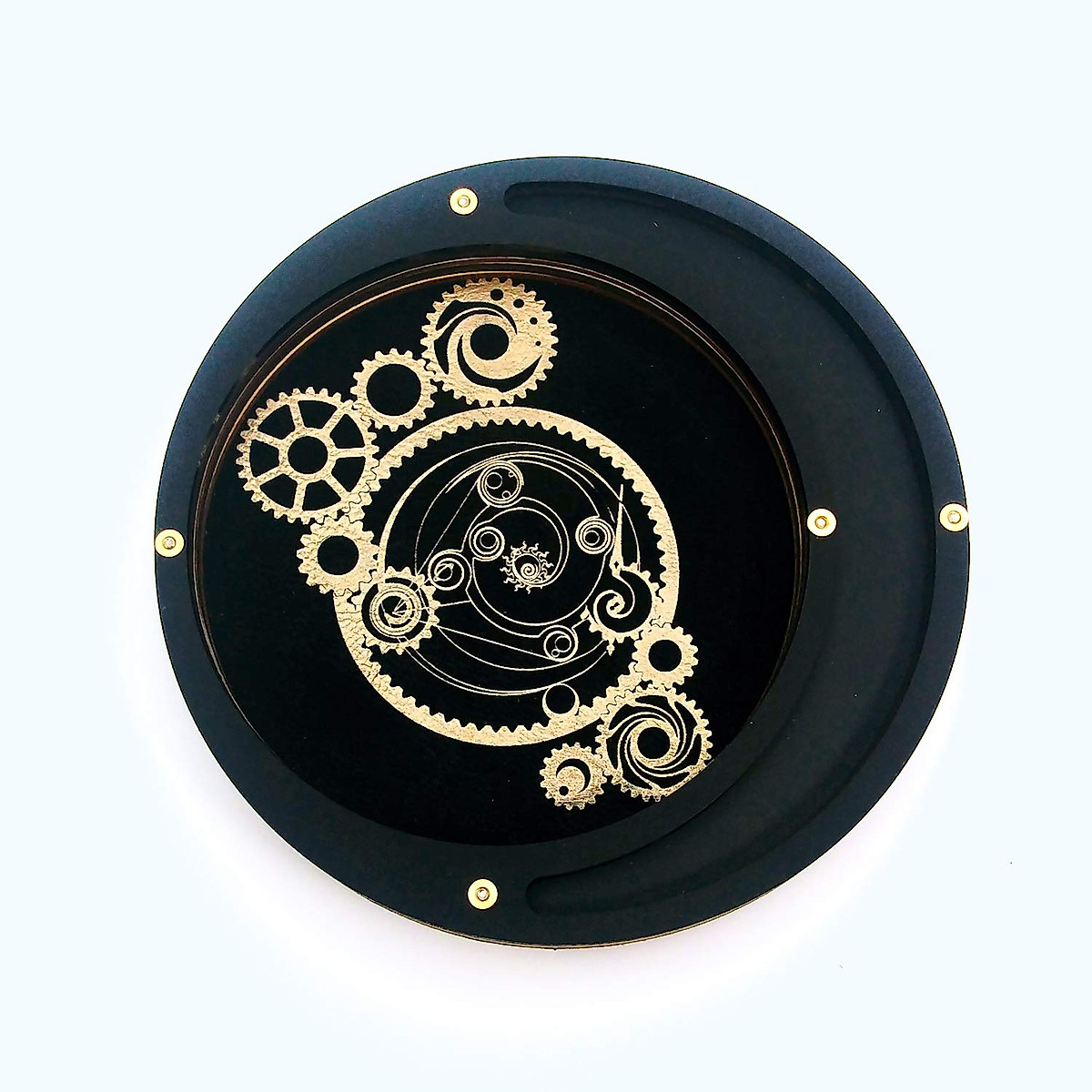 C4Labs 7.25" Padded Vegan Leather Eclipse Dice Tray - Celestial Clockwork