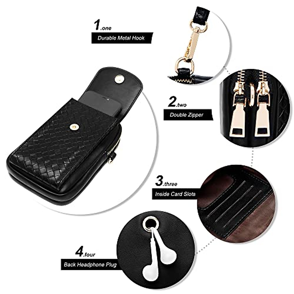 KUKOO Small Crossbody Phone Bags for Women Cell Phone Purse Wallet with Card Slots