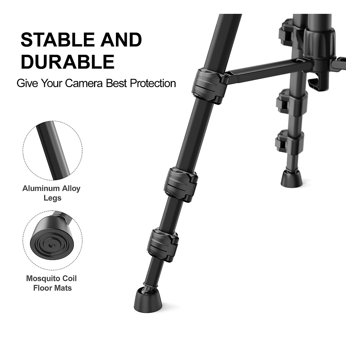 RALENO 60-Inch Tripod for Camera, Photography Video Tripod with Holder & Bag, Compact Lightweight Tripod for iPhone