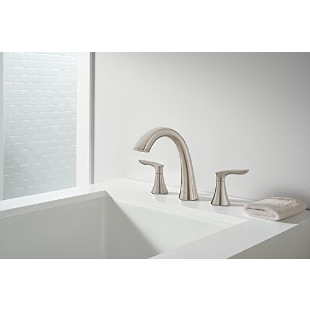 Pfister Weller Roman Tub Trim, Valve Not Included, 2-Handle, 3-Hole Install, Brushed Nickel Finish, RT65WRK