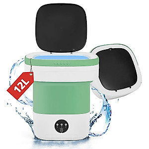 Portable washing machine, Portable Washer Cleans Underwear,Baby Clothes,Small Clothes,Pet Clothes for Traveling Camping Apartments RV.(Green, 12L)