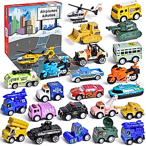 FUN LITTLE TOYS 24 Different Pull Back Cars Toys for Toddlers Boys Girls, for Kids