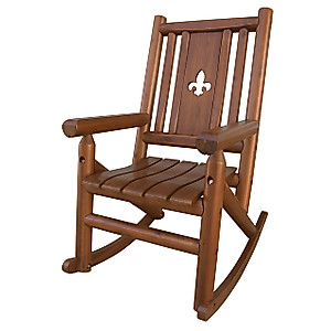 Leigh Country Amberlog Single Rocker with Fleur-De-Lis Cutout Rocking Chair, Brown