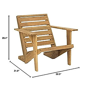 Safavieh PAT6746A Outdoor Collection Lanty Teak Adirondack Side Chair, Natural