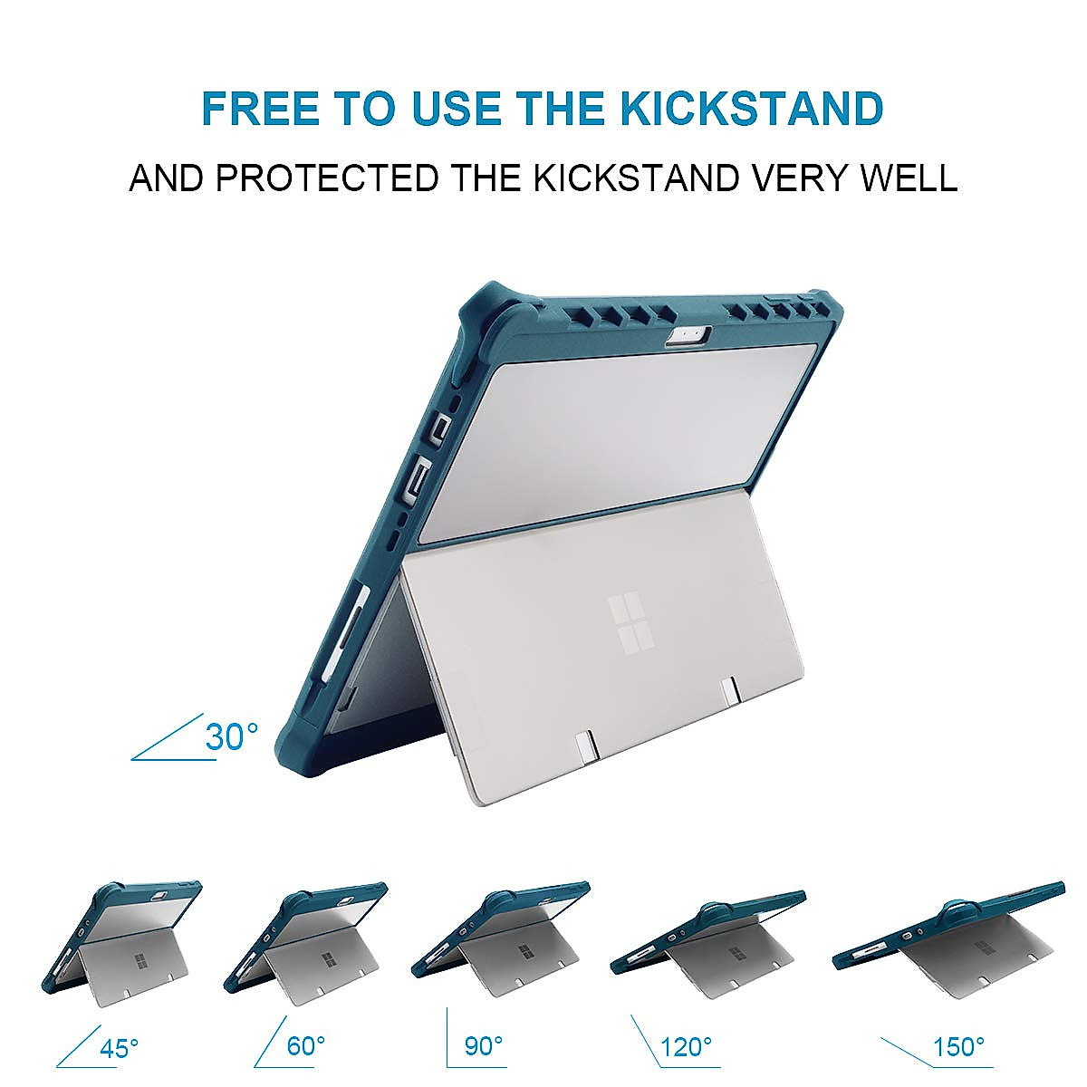 Youtec for Microsoft Surface Pro 7 Plus/Pro 7/Pro 6/Pro 5/Pro 4 Case, Surface Pro Rugged Folio Protective Cover with Pen Holder Compatible with Type Cover, Kickstand for Surface Pro 4/5/6/7/7 Plus