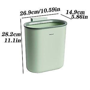 KIZQYN Garbage Can Wall Mounted Trash Can for Kitchen Plastic Hanging Garbage Tin for Bathroom Toilet Simple Lidless Trash Can Kitchen Bin (Color : Black, Size : 7.5L)
