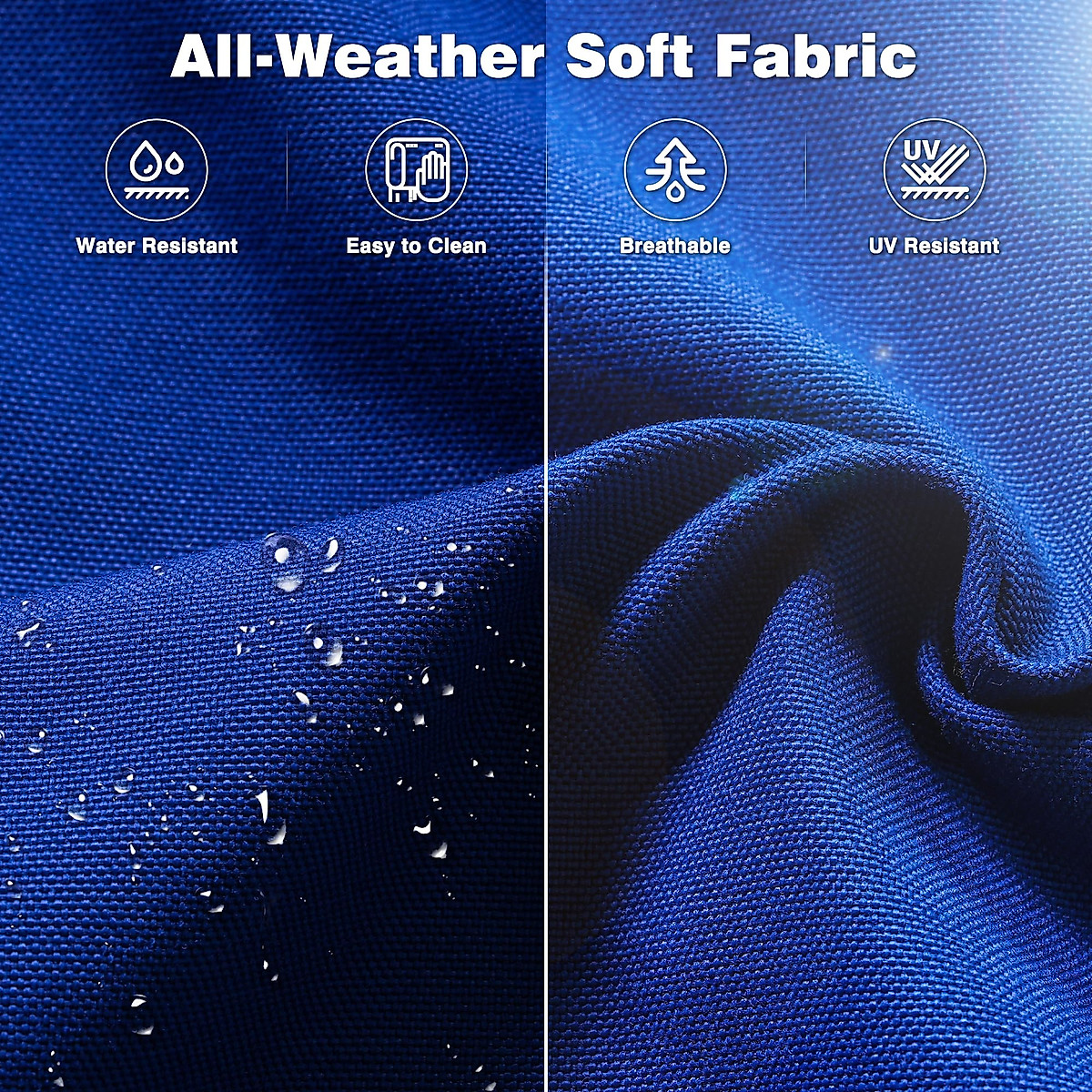 ovios Outdoor Furniture Set 10 Pieces Patio Conversation Set Rocking Swivel Chairs All Weather Rattan Wicker Sofa Couch for Backyard Porch Deck, Brown Wicker, Navy Blue