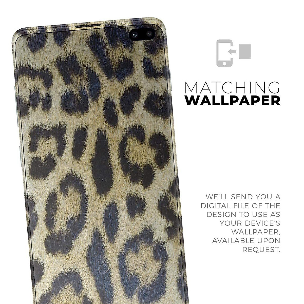 DesignSkinz Real Leopard Hide V3 Protective Vinyl Decal Wrap Skin Cover Compatible with The Samsung Galaxy S20 (Screen Trim & Back Glass Skin)