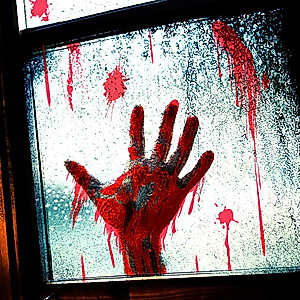 Halloween Party Decorations Zombie Vampire Halloween Party Decor Bloody Hand Footprints Window Wall Decals Zombie Vampire Party Supplies Decorations for Kids Party Floor Sticker Clings