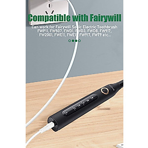 Czepa Charger for Fairywill Sonic Electric Toothbrush, Sonic Electric Toothbrush FOREO Luna Power Cord(2 Park)