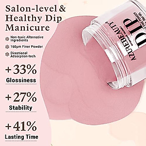 AZUREBEAUTY Dip Powder Nail Set, 6 Colors Classic Nude Collection Skin Tone Glitter Pastel Dipping Powder Starter Kit French Nail Art Manicure DIY Salon Home Gifts for Women, No Need Nail Lamp Cured