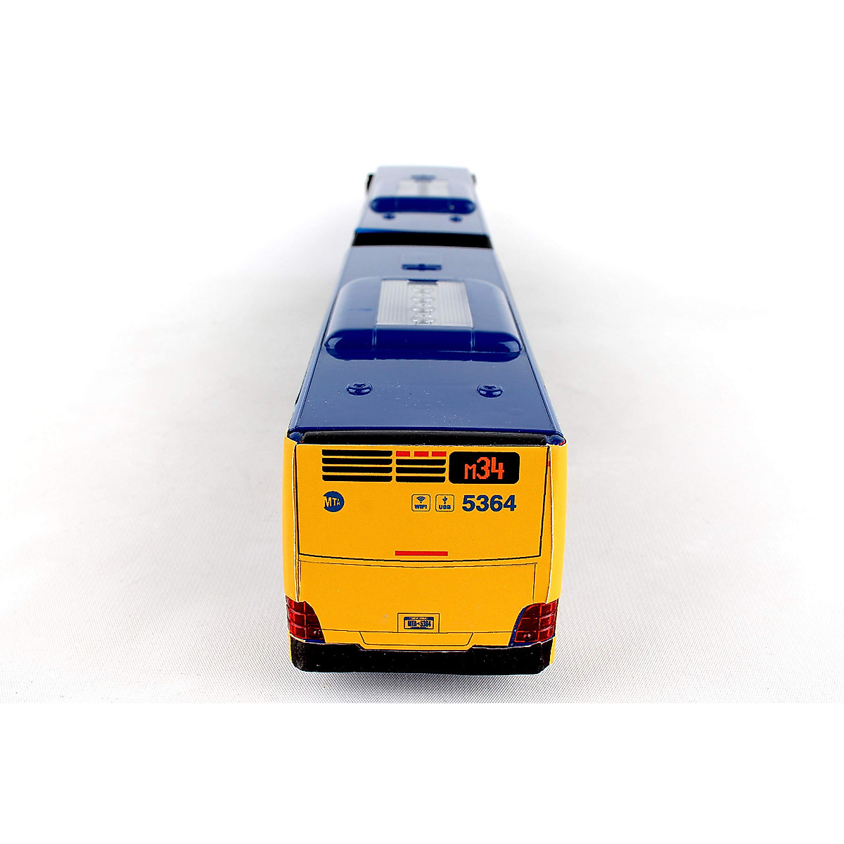 Daron MTA New York City Bus 16" Articulated Bus RT8571 Toy, Brown & RT8563 New York City MTA Metro Articulated Electric Bus 1:43 Scale- 16 Inches Long