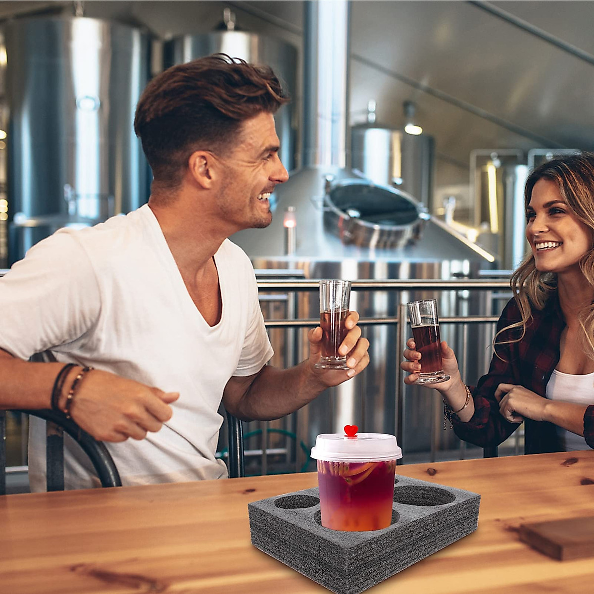 Cabilock 2pcs 5 Hole Cup Holder Drink Carrier Cup Tray Drinks Car Cup Holder Take Out Milk Tea Holder Outdoor Cup Fixing Holder Packing Cup Holders Water Cup Drink Holder Supplies