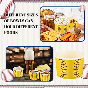 Zubebe 200 Pcs Softball Baseball Ice Cream Bowls 9 oz Softball Snack Bowl Soup Cup Serving Dishes Disposable Paper Food Tasting Cups Baseball Softball Party Supplies Game Day Decorations Dessert Cups