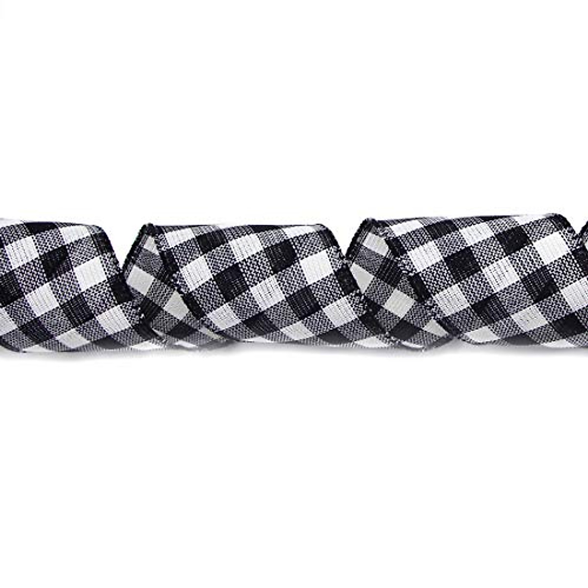 Ribbli Black and White Wired Ribbon, Buffalo Plaid Ribbon 2-1/2 Inch x Continuous 10 Yard,Burlap Ribbon for Big Bow,Wreath,Tree Decoration,Outdoor Decoration