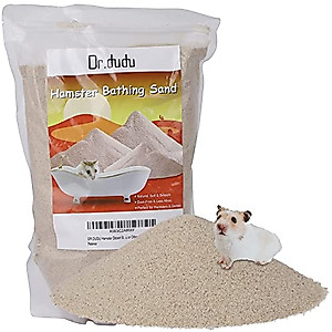 DR.DUDU Hamster Bath Sand, 6.6lb Dust Free Desert Sand or Potty Litter Sand for Hamster Chinchillas Gerbil Syrian Mice Small Animals (Beige)