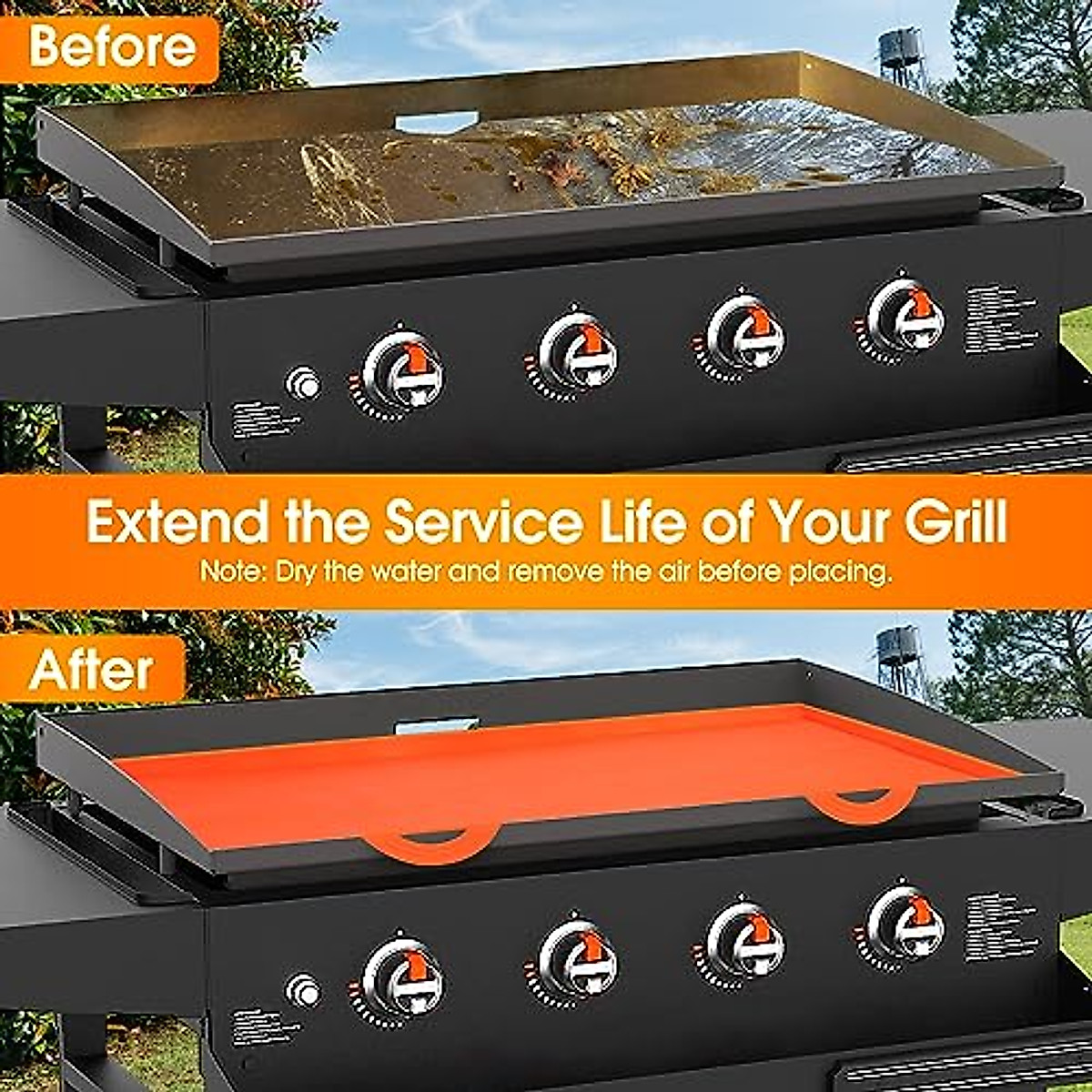 Silicone Griddle Cover Compatible with Blackstone, 36"28"22"17"Griddle Accessories, Heavy Duty Food Grade Silicone Mat for All Season Blackstone Grill, Reusable BBQ Grill Cover (36 Inch)