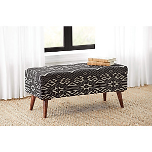 Coaster Furniture Upholstered Black and White Storage Bench 918490