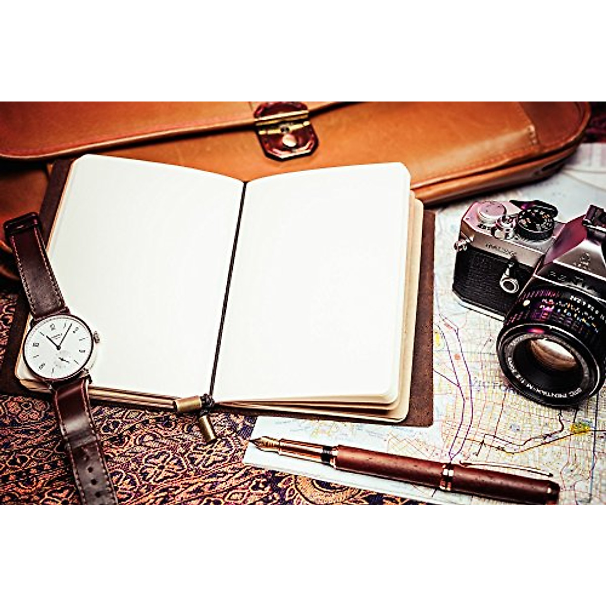 Wanderings Leather Pocket Notebook - Small, Refillable Travelers Journal - Passport Size, Perfect for Writing, Gifts, Travelers, Professionals, as a Diary or Pocket Journal. Small Size - 5.1 x 4 inches