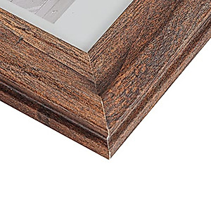 Amazon Brand – Pinzon 2 Pack Picture Frames 5x7, Rustic Distressed Photo Frame for Wall Hanging or Tabletop Display, Brown (Set of 2)