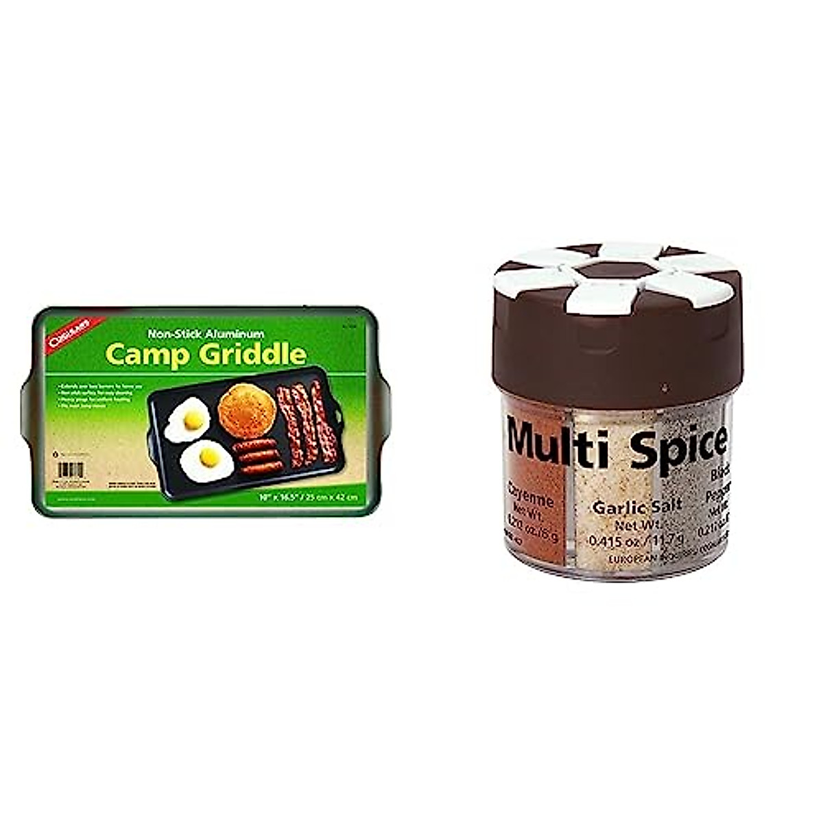 Coghlan's Two Burner Non-Stick Camp Griddle, 16.5 x 10-Inches Black & 9961 Multi-Spice, Multicolor