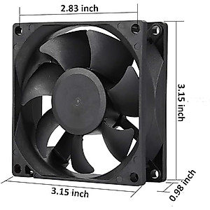 80mm 24V DC Cooling Fan CF8025 High Speed 24V 80mm 25mm 2Pin PC Exhaust Muffin Fan Low Noise 3500RPM 2-Pack