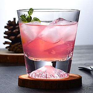 Mountain Whiskey Glasses Old Fashioned Glasses Handicraft Edo for Drinking Bourbon,Scotch,Cocktails or Tea,Whiskey Rocks Glasses in Gift Box, Set of 2