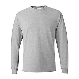 Hanes Men's Essentials Long Sleeve T-shirt Value Pack (2-pack), Light Steel,Medium